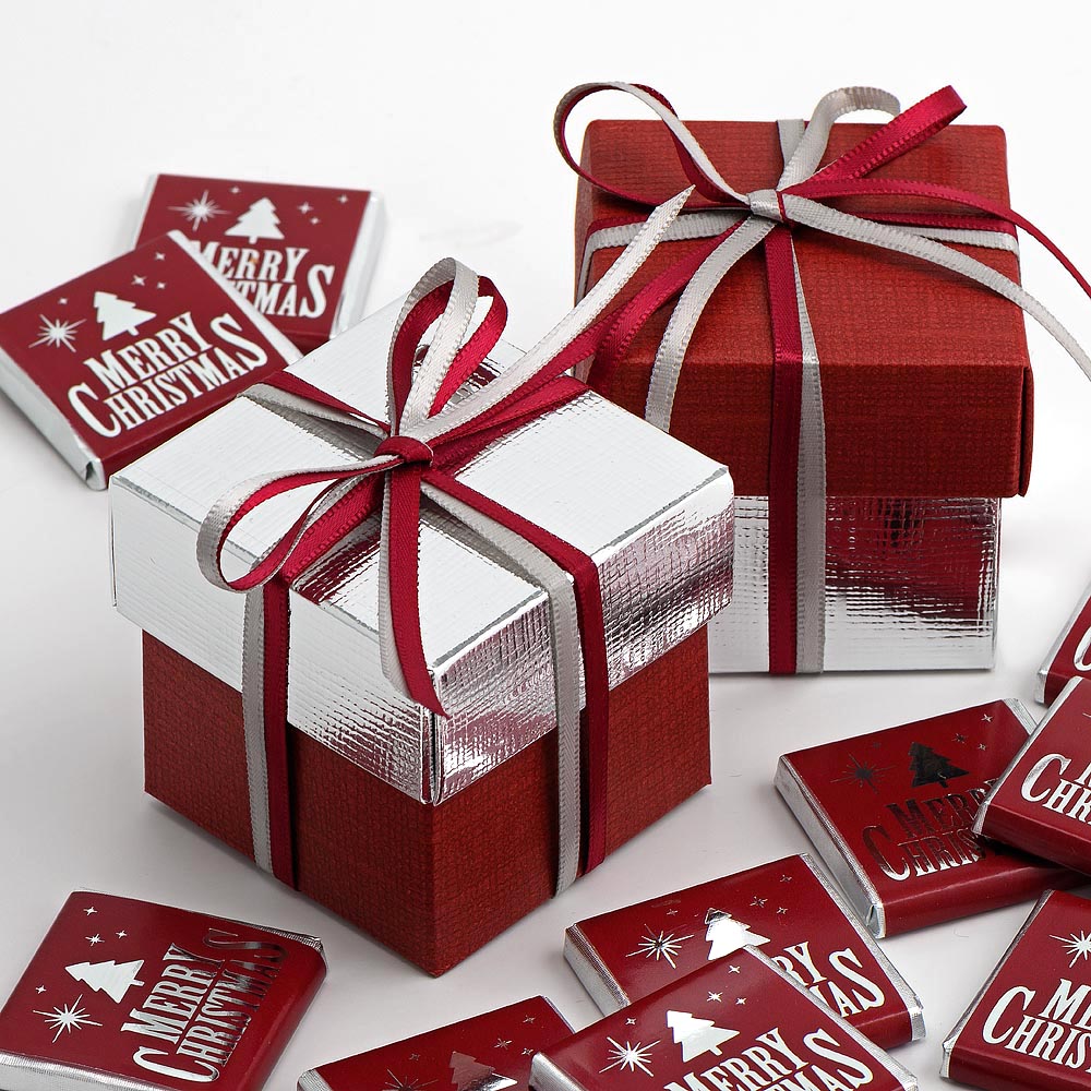 DIY Two Tone Boxes in Bordeaux Silk & Silver Silk | UK Wedding Favours