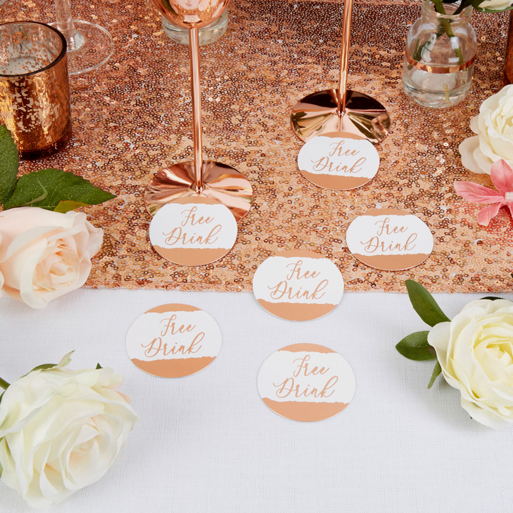 Dipped in Rose Gold Drink Tokens | UK Wedding Favours
