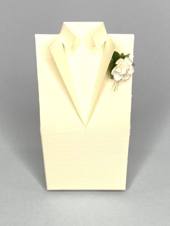 Ivory Silk Rose Tuxedo Favour | UK Wedding Favours