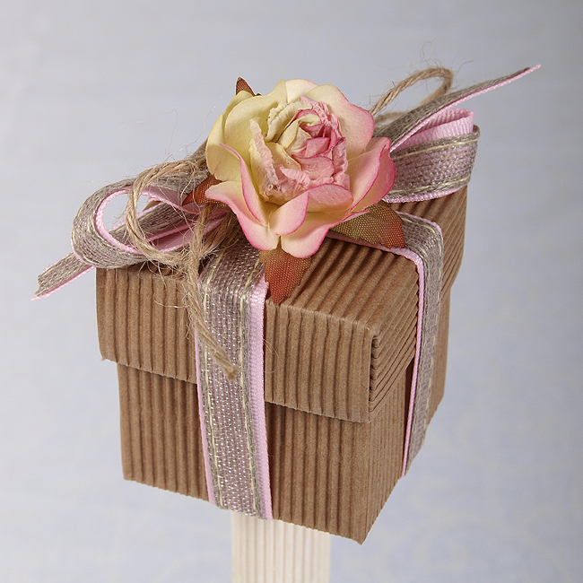 Ready Made Rustic Rose Box and Lid | UK Wedding Favours